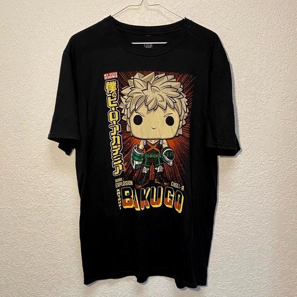 Funko | Shirts | Funko Pop Tshirt Mens Large Black Katsuki Bakugo My ...